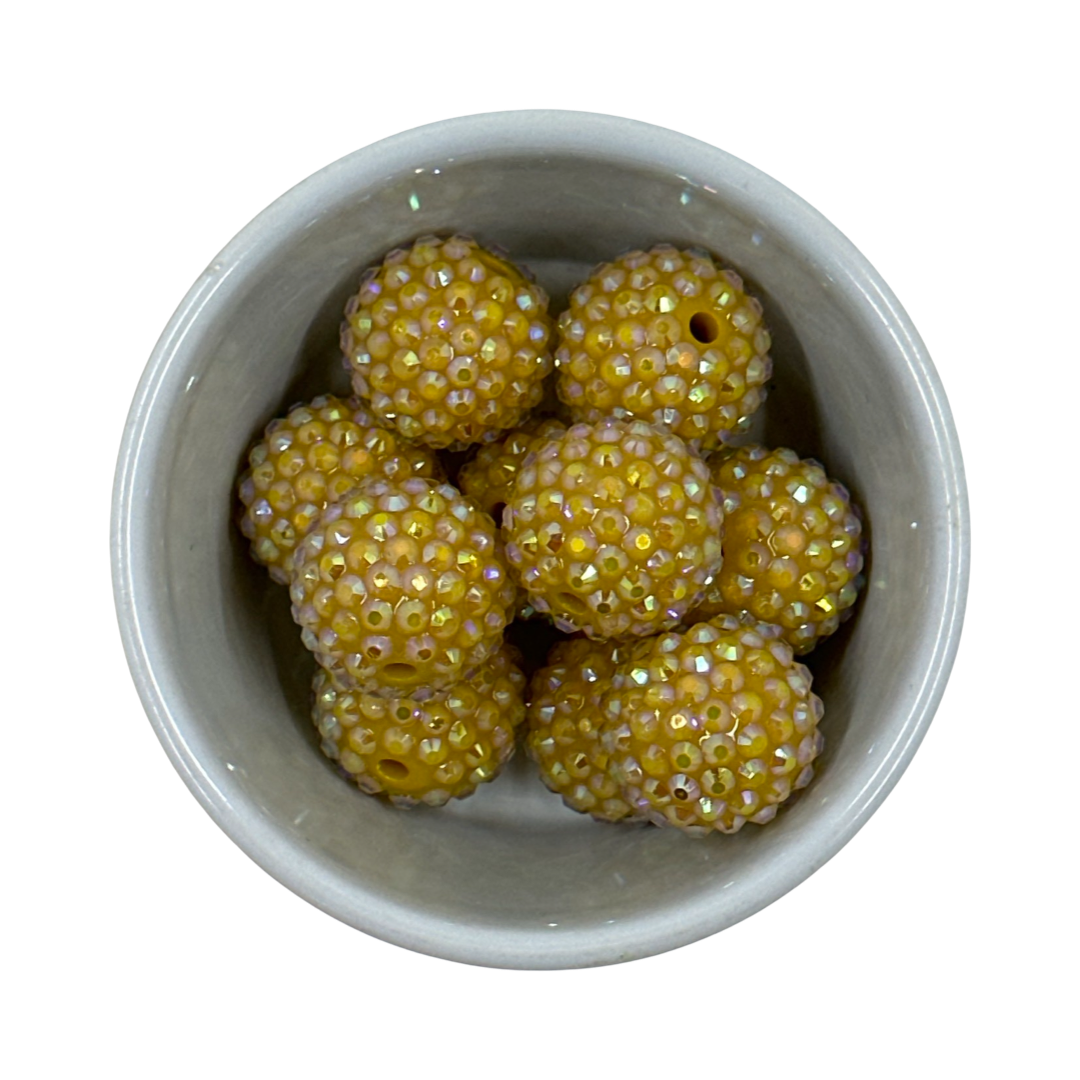 Mustard Yellow AB Rhinestone Bead - Stars at Night Co