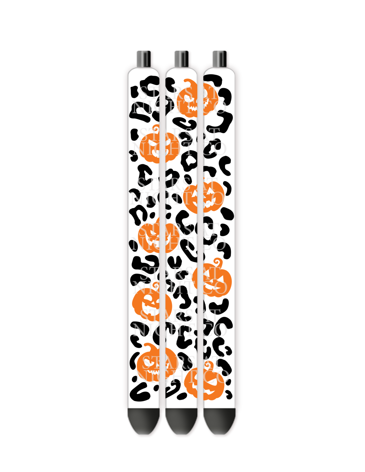 Pumpkins & Cheetah Print Pen Wrap - Stars at Night Co