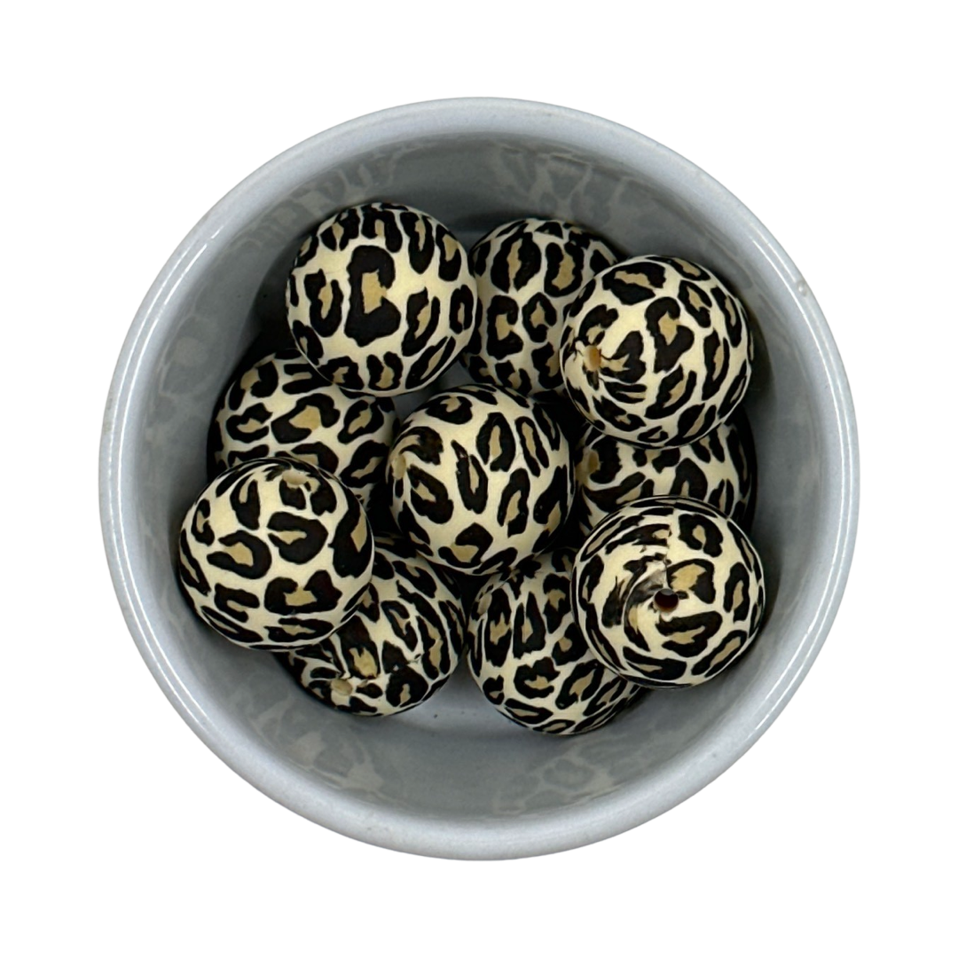 Soft Silicone Cheetah Printed Bead - Stars at Night Co