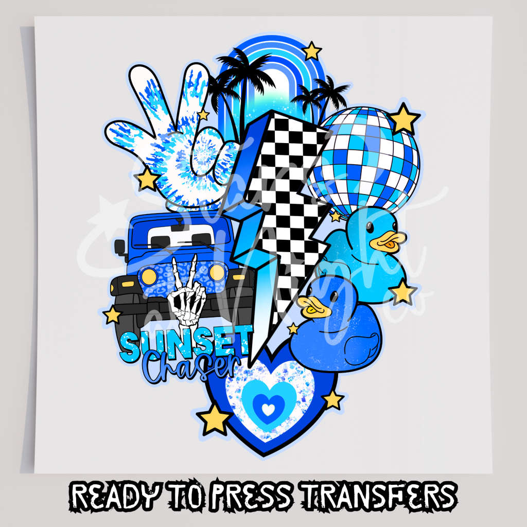 Retro Blue Sunset Chaser - Stars at Night Co